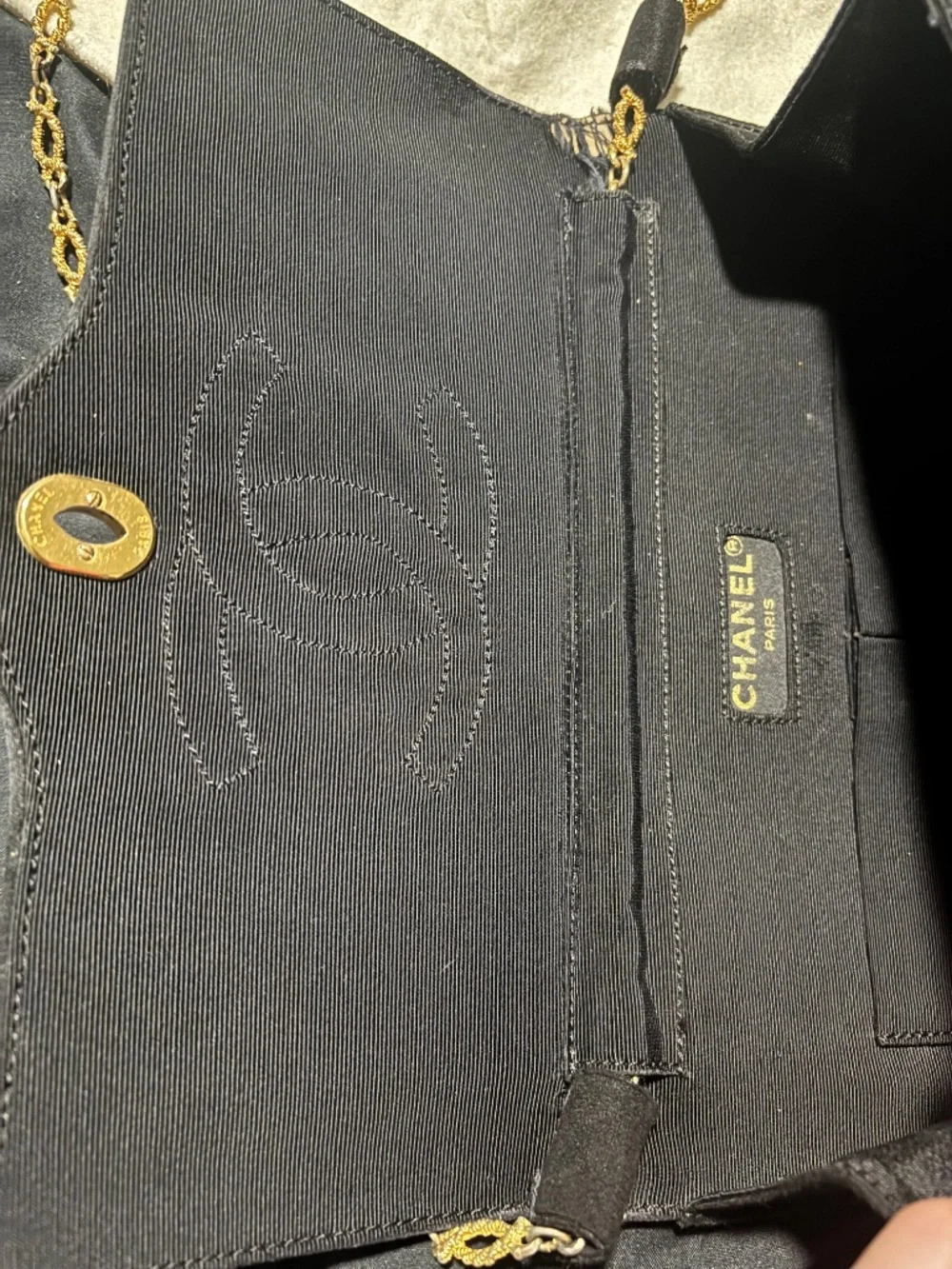 CHANEL | Bags | Vintage Authentic Chanel Satin Clutch With Rare Chain ...